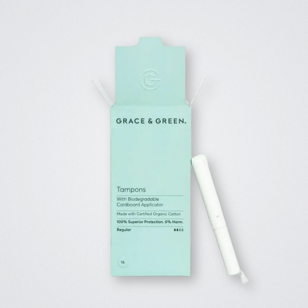 Grace & Green Organic Cotton Tampon (with Applicator) – Plastics Free